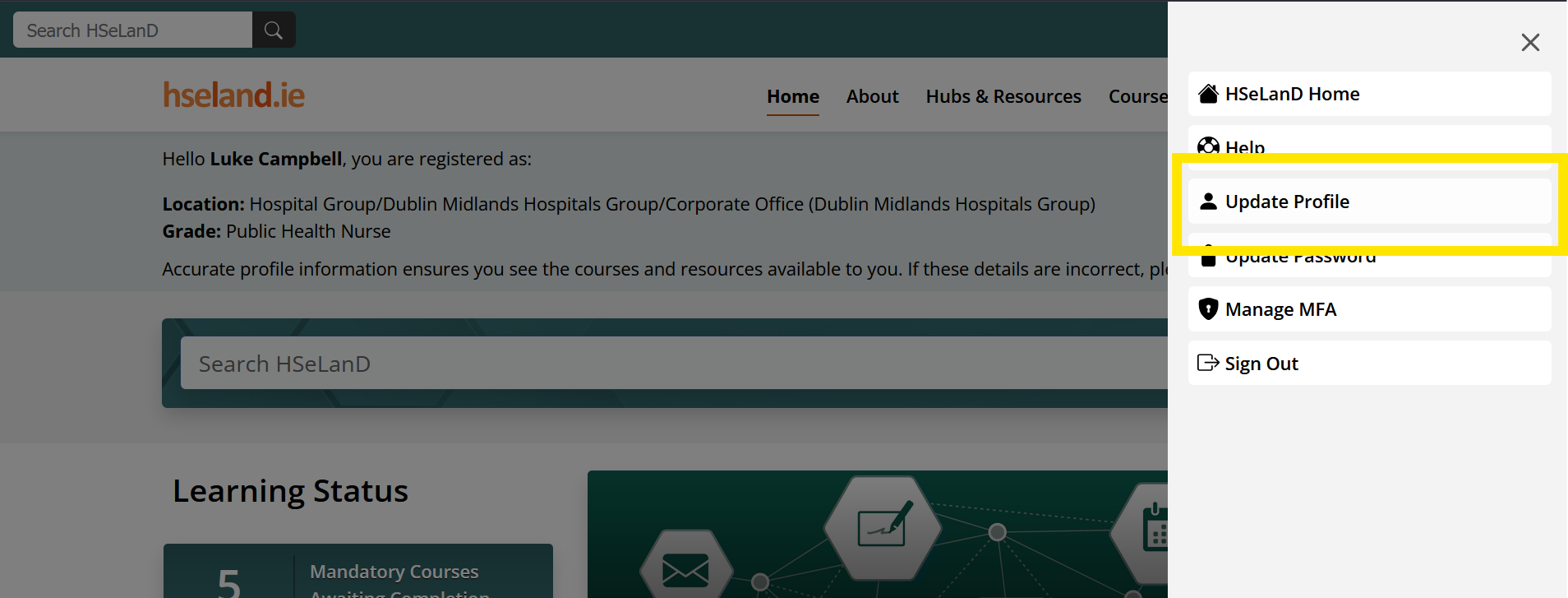 Updating My HSeLanD Profile – HSeLanD Support