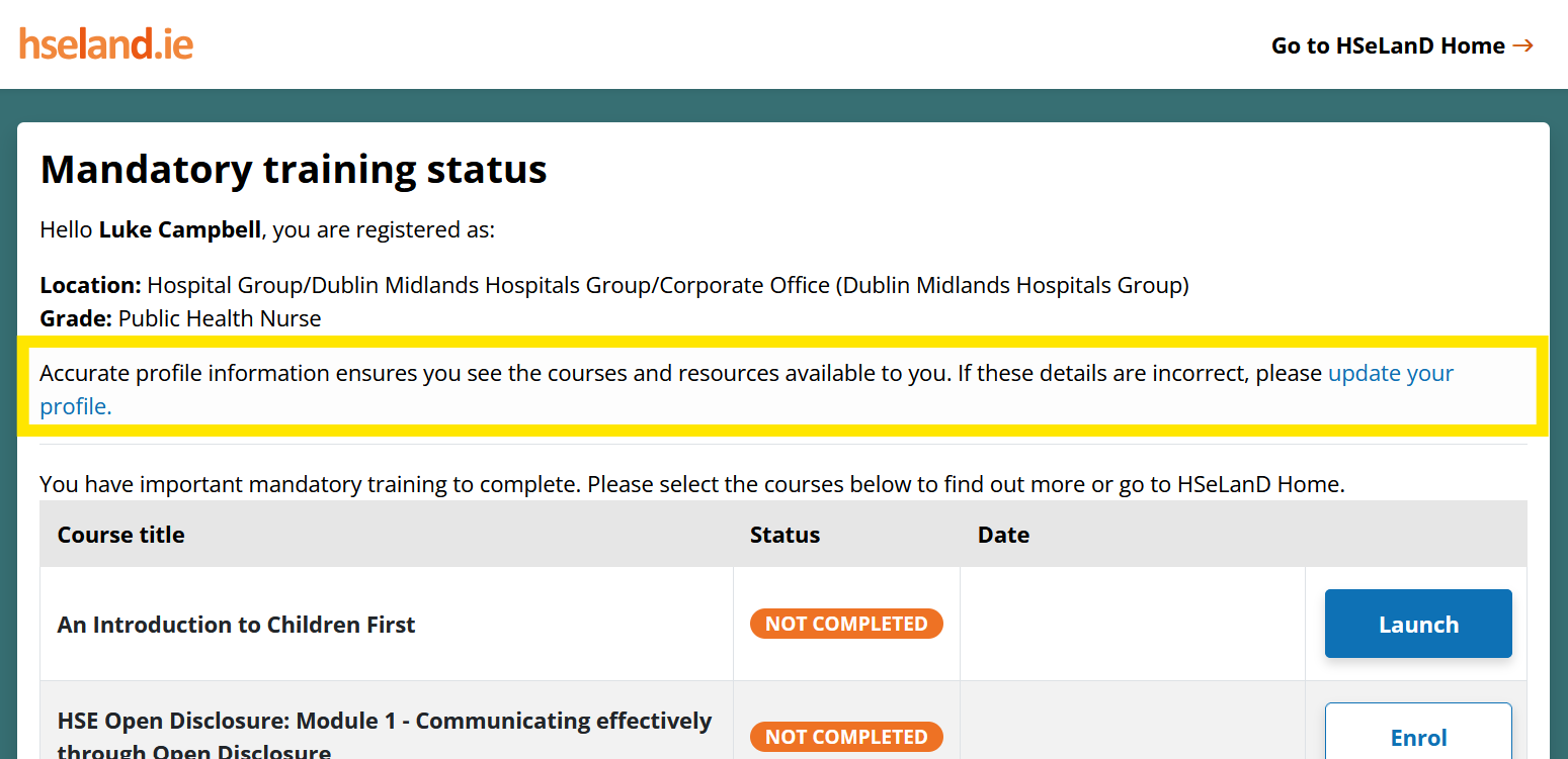 Updating My HSeLanD Profile – HSeLanD Support