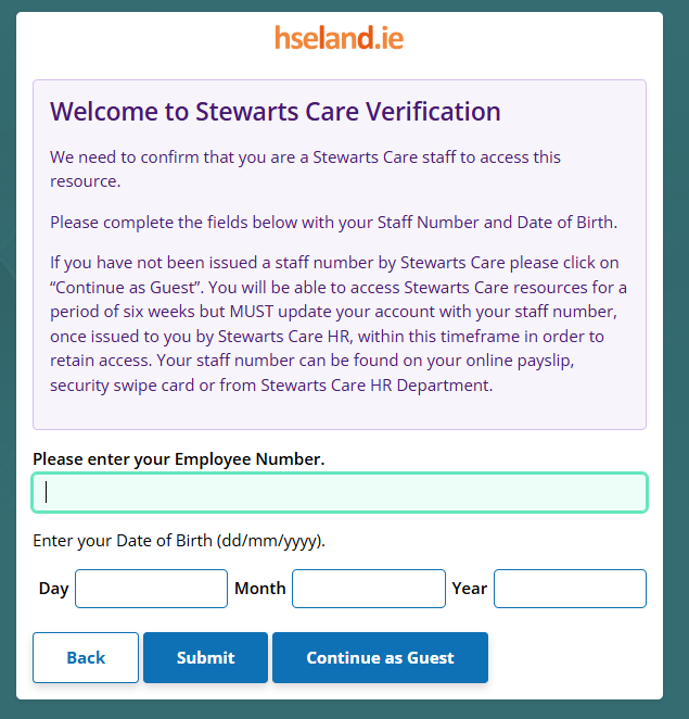 Verification - Stewarts Care – HSeLanD Support