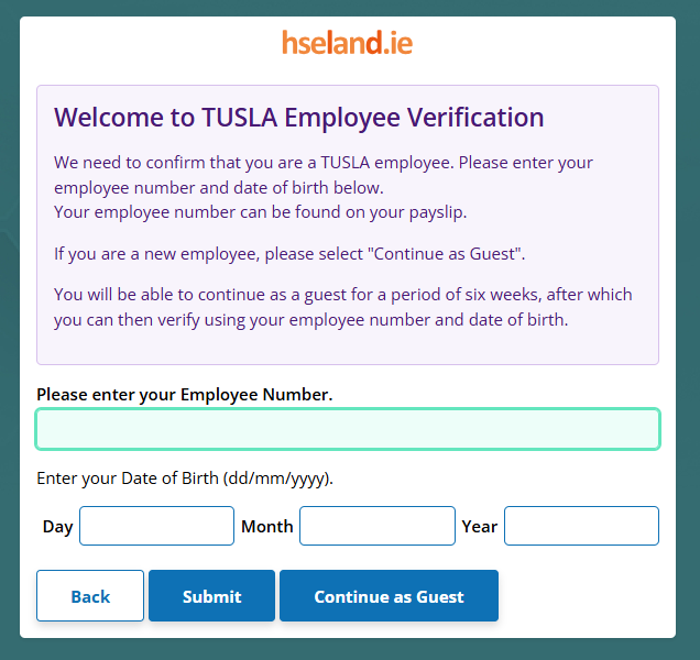 Verification - Tusla – HSeLanD Support